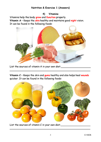 PE702ST - Nutrition & Exercise - 1 (Balanced Diet & Energy Needs) WS ...