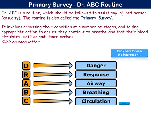 PE705ST - First Aid - Simple Techniques & The Primary Survey | Teaching ...