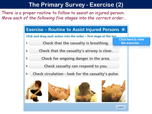 PE705ST - First Aid - Simple Techniques & The Primary Survey | Teaching ...