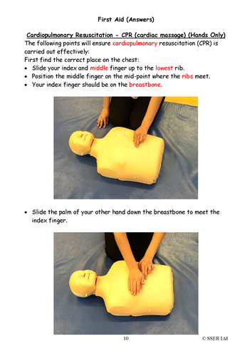 PE705ST - First Aid - Treating Injuries WS | Teaching Resources