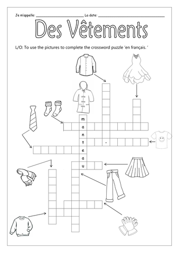 FRENCH - CLOTHING - Des Vêtements - Introduction | Teaching Resources