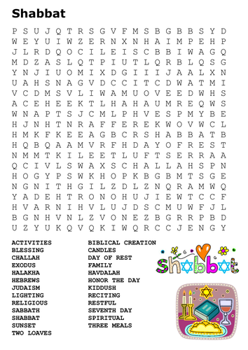 Shabbat Word Search by sfy773 - Teaching Resources - TES