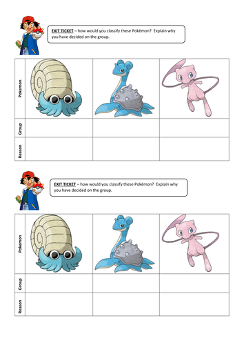 Pokemon Science - Animal Classification | Teaching Resources