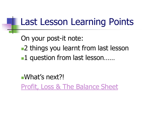 Balance Sheet Introduction - GCSE or A Level Suitable With Activities ...