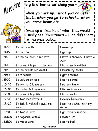 Daily Routine - vocabulary consolidation and writing | Teaching Resources