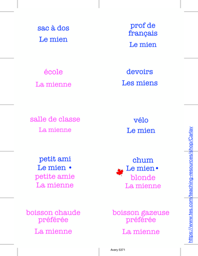 LE MIEN, LA MIENNE, LES MIENS, LES MIENNES (Ceci n’est pas une leçon de ...