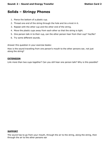 Sound and Energy Transfer KS3 | Teaching Resources
