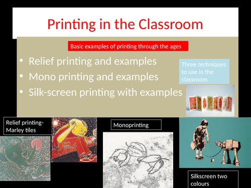 An informative printing presentation for ART: relief, monoprinting and ...