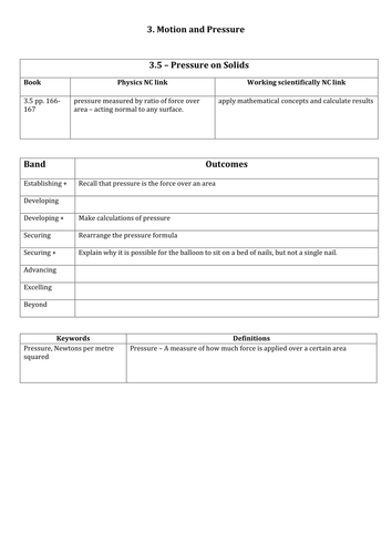 Motion and Pressure - Pressure on Solids | Teaching Resources