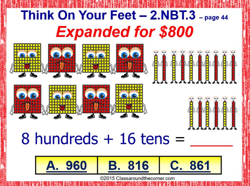 Grade 2 THINK ON YOUR FEET MATH! Interactive Test Prep Game—Number ...