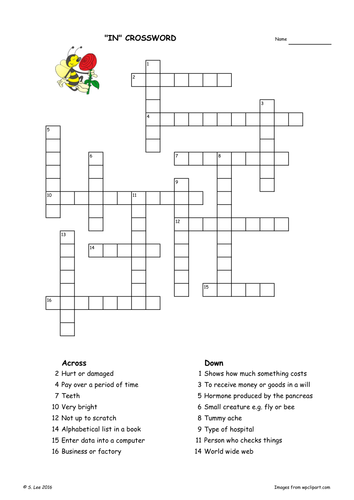 Word work: "IN" worksheets | Teaching Resources