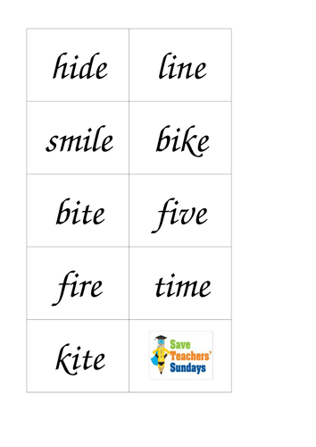 I-e Phonics Worksheets, Activities, Flash Cards, Lesson Plans and Other ...