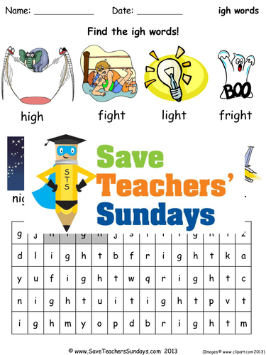 Igh Phonics Worksheets, Activities, Flash Cards, Lesson Plans and Other ...