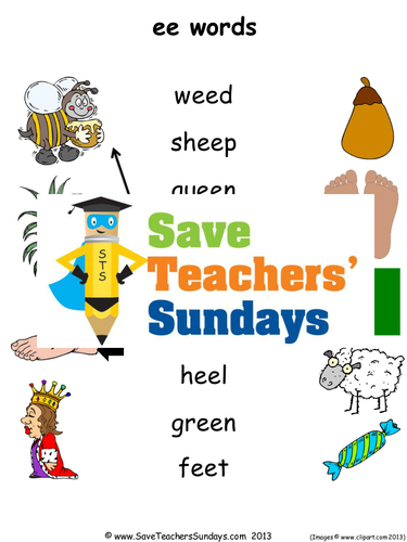 Ee Phonics Worksheets, Activities, Flash Cards, Lesson Plans and Other ...