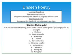 Unseen poetry practice | Teaching Resources