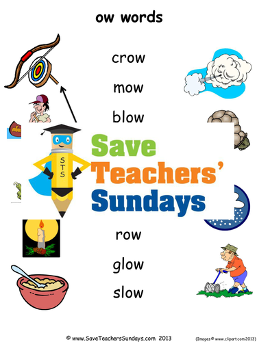 Long ow Phonics Worksheets, Activities, Flash Cards, Lesson Plans and ...