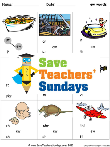 Ew Phonics Worksheets, Activities, Flash Cards, Lesson Plans and Other ...