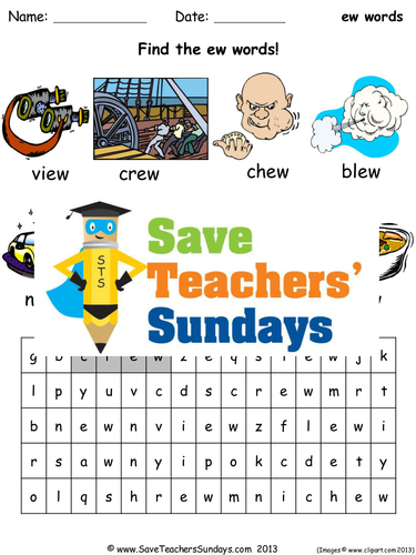Ew Phonics Worksheets, Activities, Flash Cards, Lesson Plans and Other ...