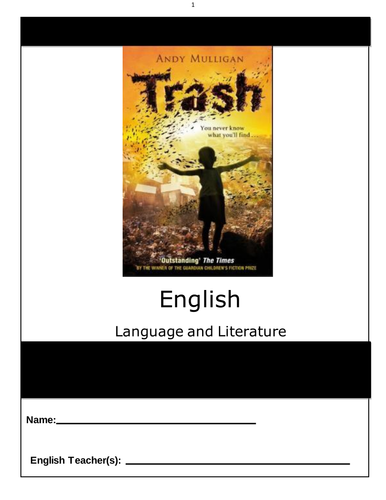 Trash Novel Study - Resources and Activities and KO | Teaching Resources