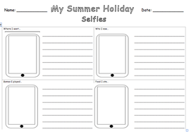 Back to School Activity - (Summer) Holiday Selfies/Snapshots | Teaching ...