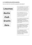 Rock fact file and reading comprehension | Teaching Resources
