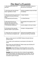 What did the early Nazis believe? (The 25 points) | Teaching Resources