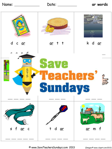 Ar Phonics Worksheets, Activities, Flash Cards, Lesson Plans and Other ...