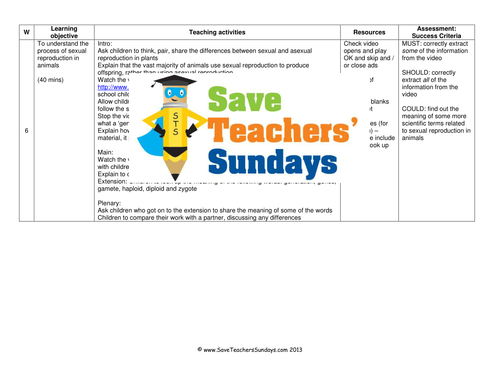 Sexual Reproduction in Animals KS2 Lesson Plan, Worksheet and Extension ...