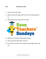 Poetry Comprehension (The Pig by Roald Dahl) Lesson Plan and Worksheets ...