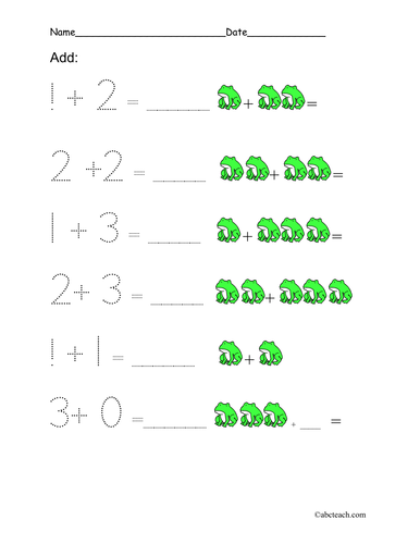 Worksheet: Frog Math (pre-k) | Teaching Resources