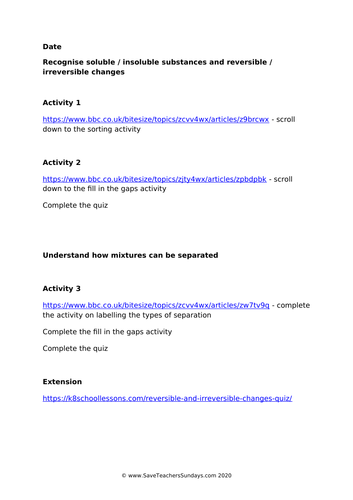 Reversible & Irreversible Changes & Soluble & Insoluble Substances KS2 ...