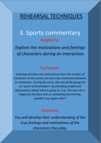 Drama devising techniques posters by naomi_demon - Teaching Resources - TES