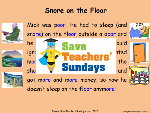 Ore and Oor Phonics Worksheets, Activities, Flash Cards, Lesson Plans ...