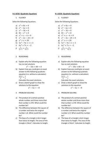 New Maths 9-1 GCSE Fluency-Reasoning-Problem Solving: Solving ... New Maths 9-1 GCSE Fluency-Reasoning-Problem Solving: Solving ...