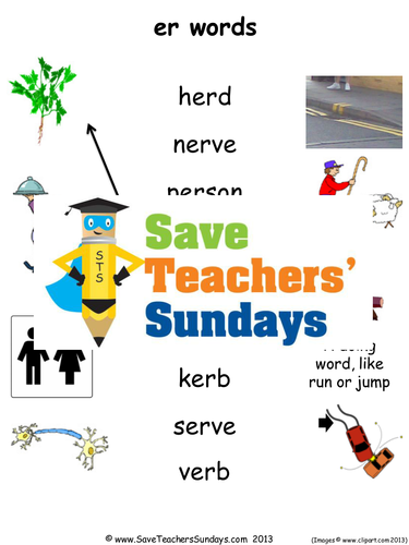 Stressed Er Phonics Worksheets, Activities, Flash Cards, Lesson Plans ...