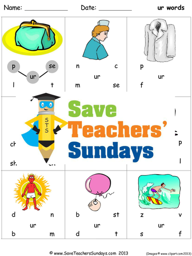 Ur Phonics Worksheets, Activities, Flash Cards, Lesson Plans and Other ...