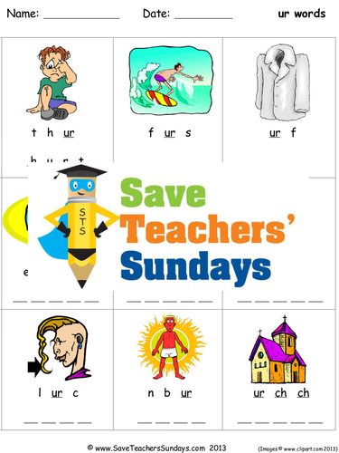 Ur Phonics Worksheets, Activities, Flash Cards, Lesson Plans and Other ...