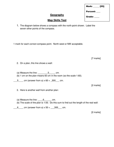 Map Skills KS3 unit 5-6 lessons and assessment | Teaching Resources