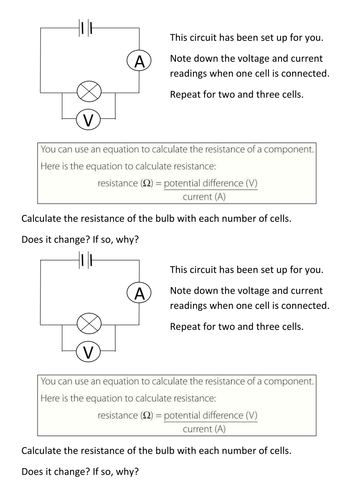 Voltage and Resistance KS3 SOW | Teaching Resources