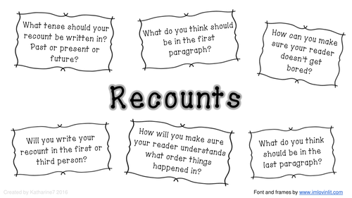 Unit of work: recount of a school trip or event by Katharine7 ...
