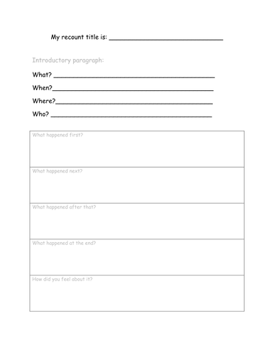 Unit of work: recount of a school trip or event by Katharine7 ...