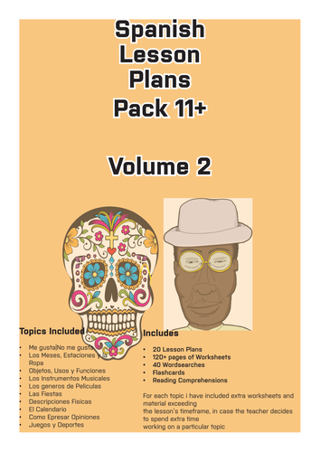 Spanish Lesson Plans Pack (Age 11+) Vol.2 | Teaching Resources