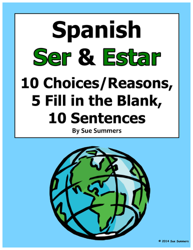 Spanish Ser and Estar 3 Part Practice Worksheet | Teaching Resources