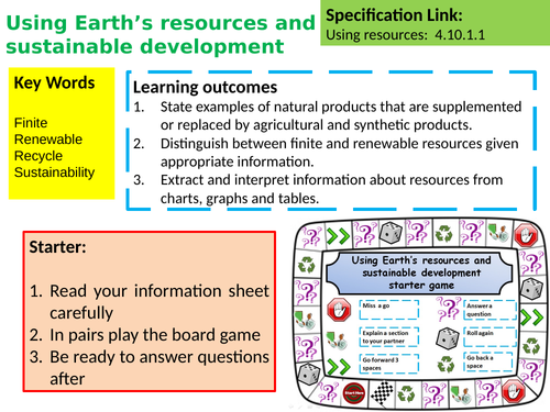 KS4 AQA GCSE Chemistry (Science) Using the Earth's Resources ...