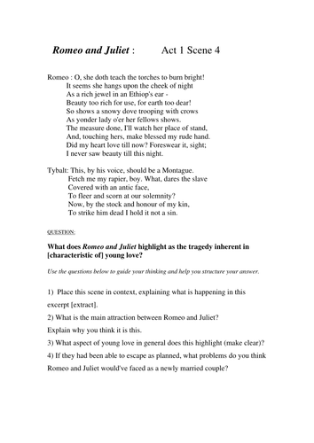 Romeo & Juliet: Act 1 - all | Teaching Resources