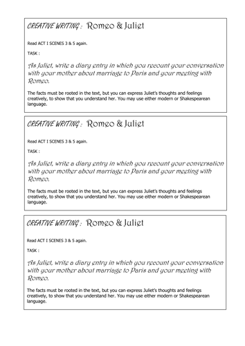 Romeo & Juliet: Act 1 - all | Teaching Resources