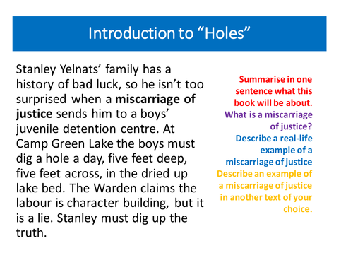 Holes - Louis Sachar, full scheme and resources | Teaching Resources