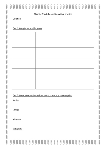 Aqa Language Paper 1 Section B Descriptive Writing Teaching Resources
