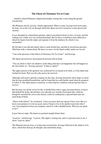 Introduction to Stave Four of A Christmas Carol and The Ghost of ...