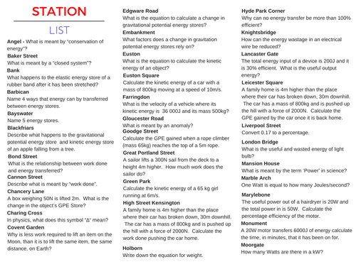 NEW 2018 SPEC - Energy Transfer, energy stoes, GPE, Kinetic Energy ...